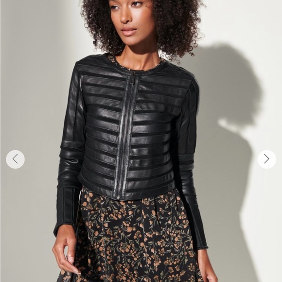 Overland | Jackets & Coats | Overland Lambskin Cropped Leather Jacket ...